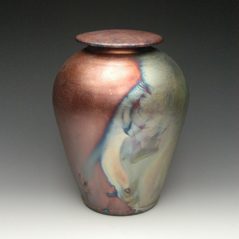 Handmade Simple Blue Raku Ceramic Cremation Urn 5 sizes